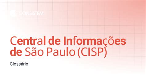 Central De Informações De São Paulo Cisp Consistem