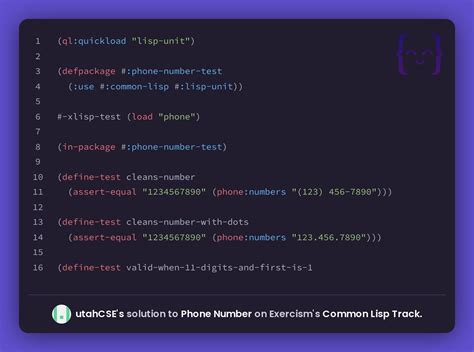 Utahcses Solution For Phone Number In Common Lisp On Exercism