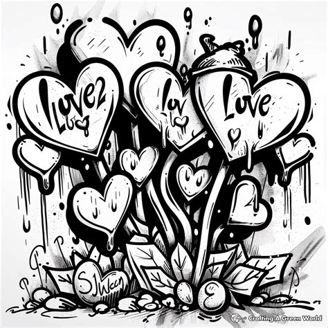 Love Graffiti Coloring Pages