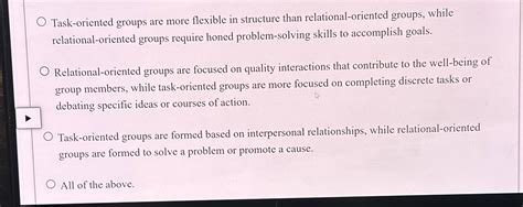 Solved Task Oriented Groups Are More Flexible In Structure