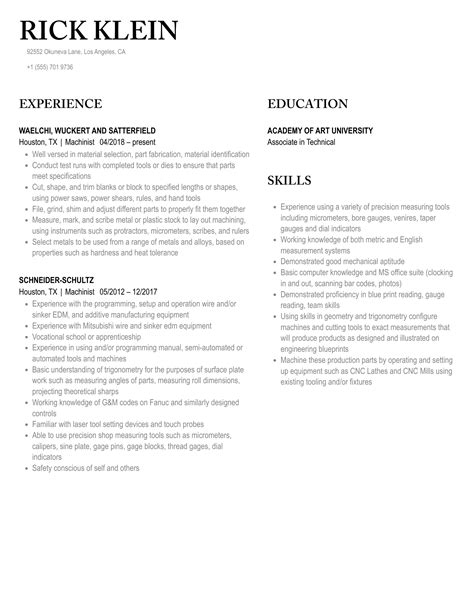 Machinist Resume Samples Velvet Jobs Machinist Resume Samples Velvet Jobs