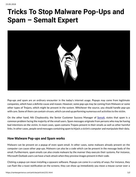PPT Tricks To Stop Malware Pop Ups and Spam â Semalt Expert PowerPoint Presentation ID