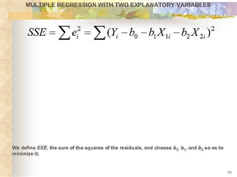 Regression Model With Two Explanatory Variables Multiple