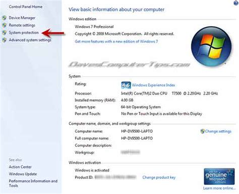 How To Manage System Restore Size And Restore Points In Windows 7 Daves Computer Tips