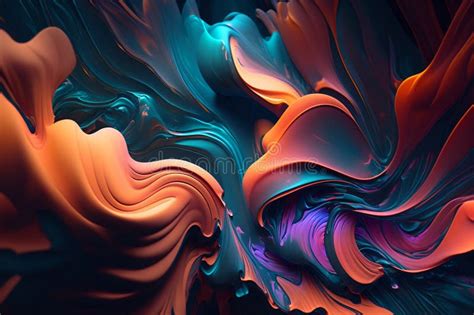 Vibrant Abstract Waves In Dynamic Flow Of Color And Texture Stock Illustration Illustration Of