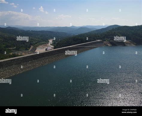 An Aerial View Of The Sirikit Dam Reservoir Uttaradit Province