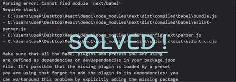 How To Solve Eslint Parsing Error Cannot Find Module Nextbabel