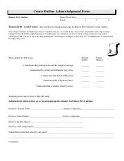 HPC Syllabus 2022 Acknowledgment Form Pdf Course Outline Acknowledgement Form Honors Pre