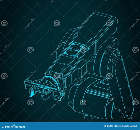 Robotic Arm Blueprint Stock Vector Illustration Of Progress 258661475