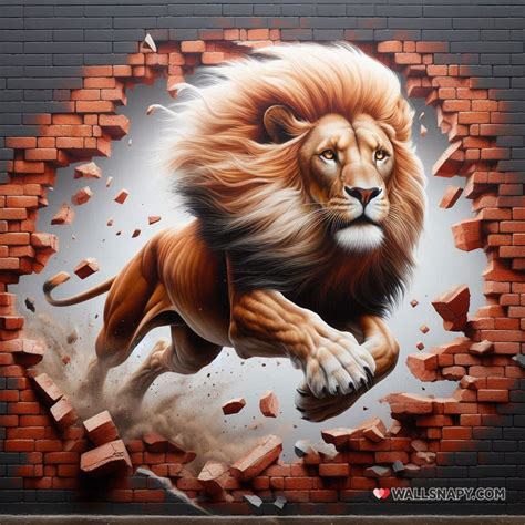 3d Lion Illusion Wallpaper Ai Download Art 1080p