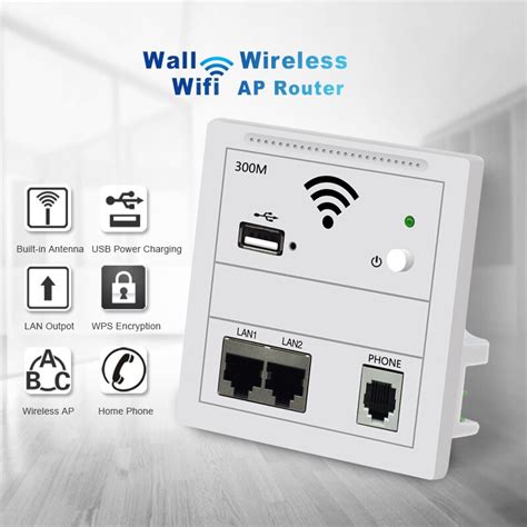 300Mbps 86mm Panel In Wall Wireless AP Router 220v Vicedeal