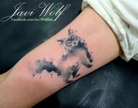 Watercolor Cat Tattoo By Javi Wolf
