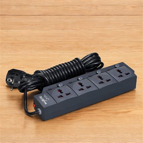 Multi Plug Extension Socket With Meter Cable Pin Socket Fit Fit Black Multi Plug