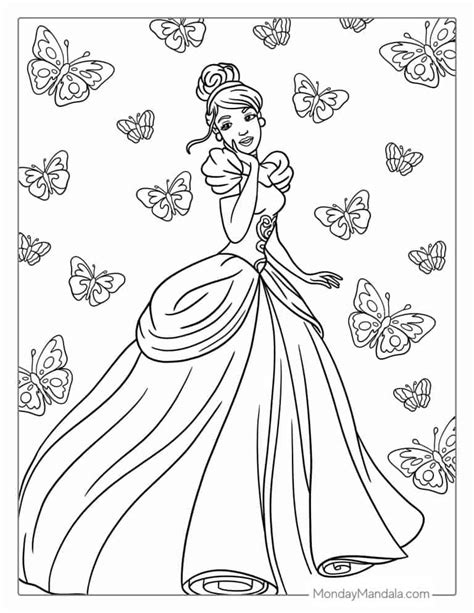 Free Printable Princess Cinderella Coloring Pages Printable Coloring