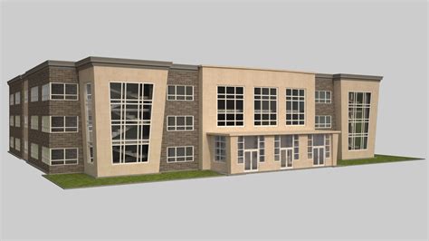 Low Poly School Building 3d Model 5 Fbx Max Obj Free3d