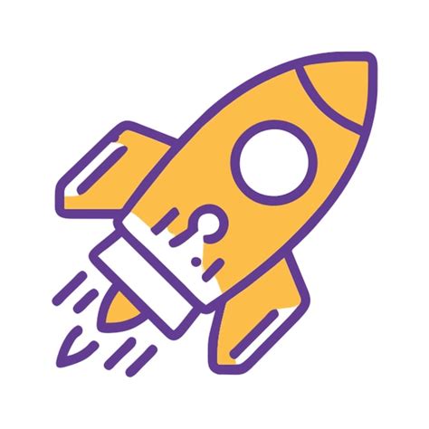 Premium Vector Rocket Icon Colored Outline