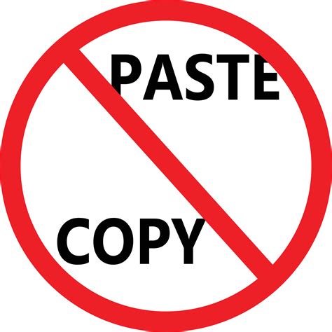 No Copy Paste Caution Sign No Copy And Paste Sign Flat Style