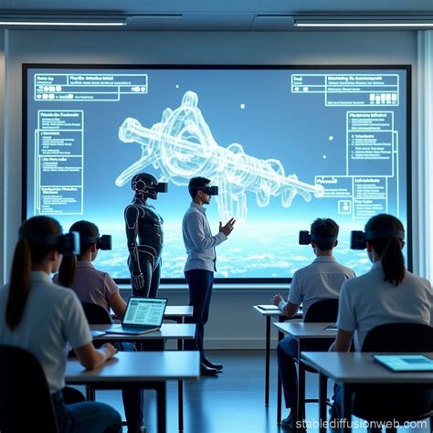 Futuristic Classroom With Ai And Vr Stable Diffusion Online