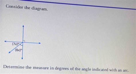 Solved Consider The Diagram Determine The Measure In Degrees Of The
