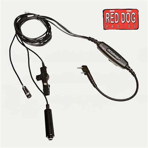 Kenwood Khs 9bl Three Wire Lapel Microphone With Earphone Black Red
