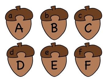 Fall Acorn Alphabet Letter Matching Puzzle Game Or Center TpT