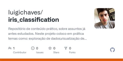 GitHub luigichaves iris classification Repositório de conteúdo prático sobre assuntos já