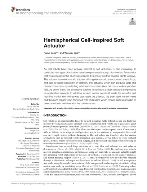 Pdf Hemispherical Cell Inspired Soft Actuator