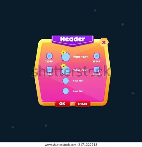 Game Ui Rating Chart Blue Windows Stock Vector Royalty Free