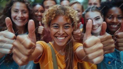 Un Primer Plano De Un Grupo De Personas Diversas Levantando Los
