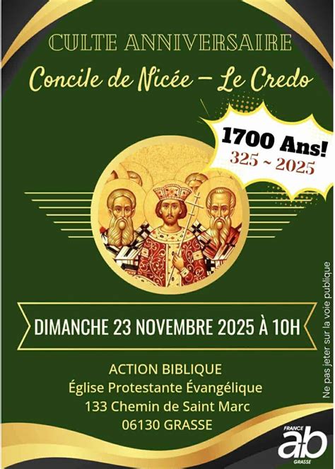 Culte Anniversaire Concile De Nicée Le Credo