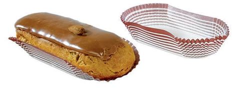 Oval Cases For Eclairs X 1000 Greaseproof Paper Stripes