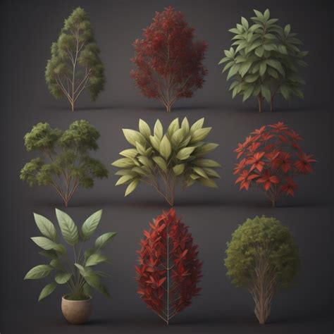 Premium Photo A Series Of Different Plants Including One That Has The Word Red On It