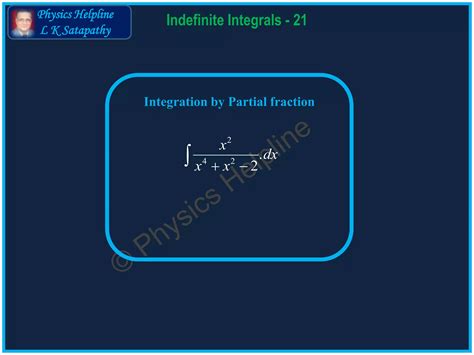 Indefinite Integrals Qa 21 Pptx Physics Science