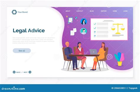 Legal Site Template Girl Lawyer Advises Clients Scales Of Justice