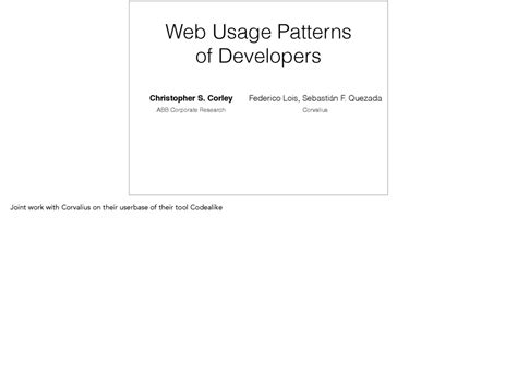Web Usage Patterns Of Developers Speaker Deck