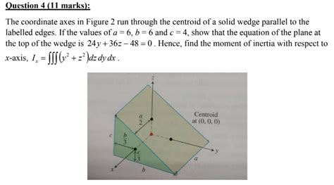 solved question 4 11 marks the coordinate axes in figure