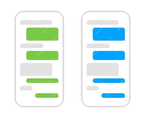 전화 채팅 Sms 템플릿 버블 프리미엄 벡터