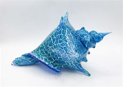 Blown Glass Conch Shell Etsy