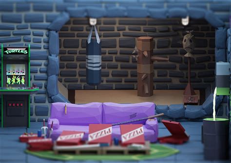 Tmnts Lair Low Poly 3d On Behance