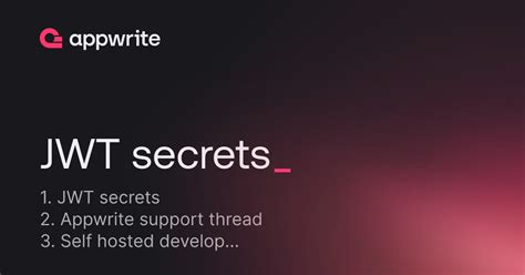 jwt secrets threads appwrite