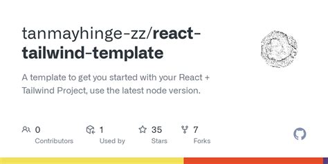 GitHub Tanmayhinge React Tailwind Template A Template To Get You Started With Your React