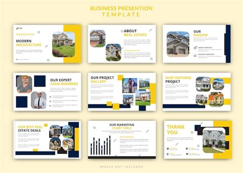 건설 및 건축 프로젝트 개요 파워포인트 프레젠테이션 슬라이드 디자인 모음 템플릿 프리미엄 벡터