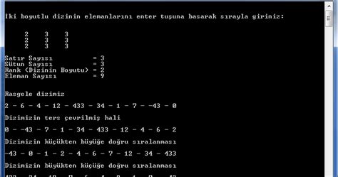 C Sharp Uygulamalar C Sharp Uygulamalar Iki Boyutlu Dizi Oluşturma
