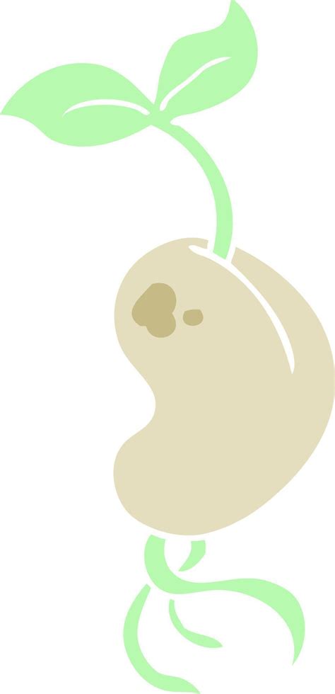 Flat Color Illustration Of A Cartoon Sprouting Seed 12199050 Vector Art