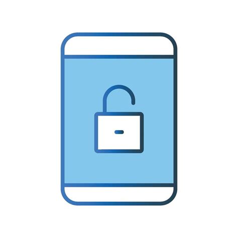 Open System Icon Illustration Mobile Phone Icon With Padlock Icon Related To Security Lineal