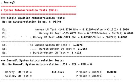 Time Series Correct Autocorrelation When Using Reg3 In Stata Cross