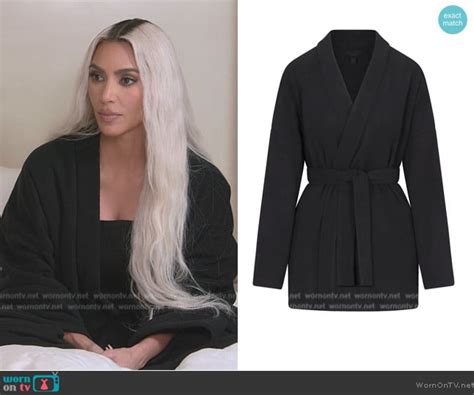 Wornontv Kims Black Robe And Top On The Kardashians Kim Kardashian