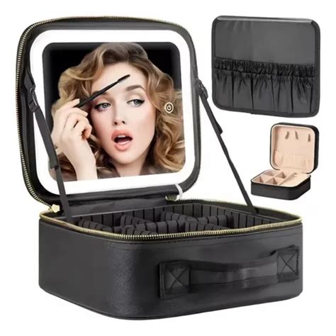 Kit Maleta Maquiagem Completo Profissional Espelho Luz Led Frete Grátis