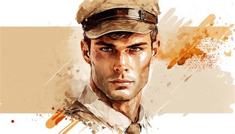 Premium Ai Image A Portrait Of A Soldier With A Cap