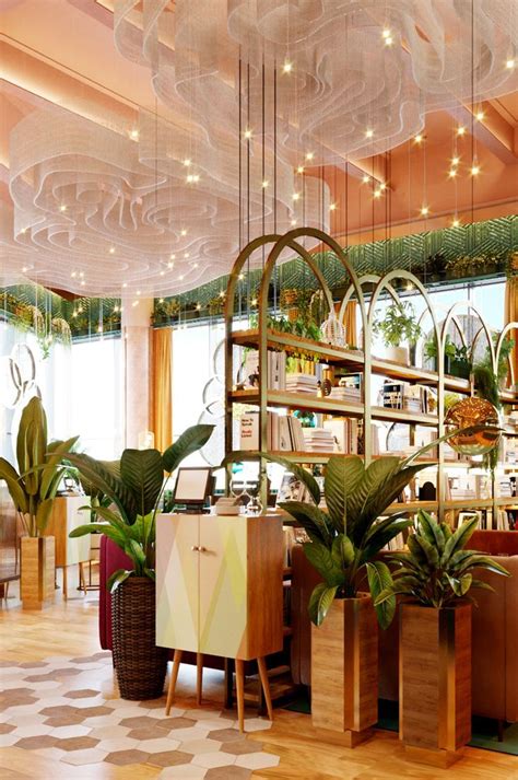 Интерьер Ресторана в 2024 г Интерьер Розовый потолок Интерьер кафе